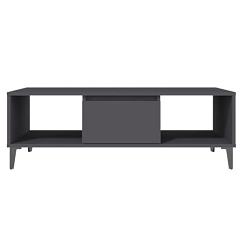 Modern Coffee Table Dining Table Coffee Table Corner Coffee Table Gray 40.7"x23.6"x13.8" Engineered Woodfor Living Room,Home,Office,Living Meeting Room