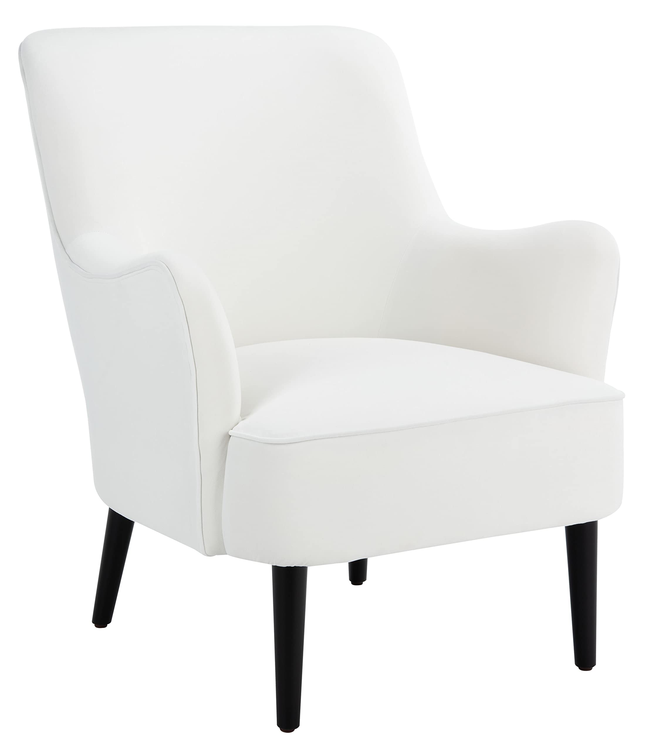 SAFAVIEH Home Collection Arlyss White Velvet/Black Accent Chair ACH4010B