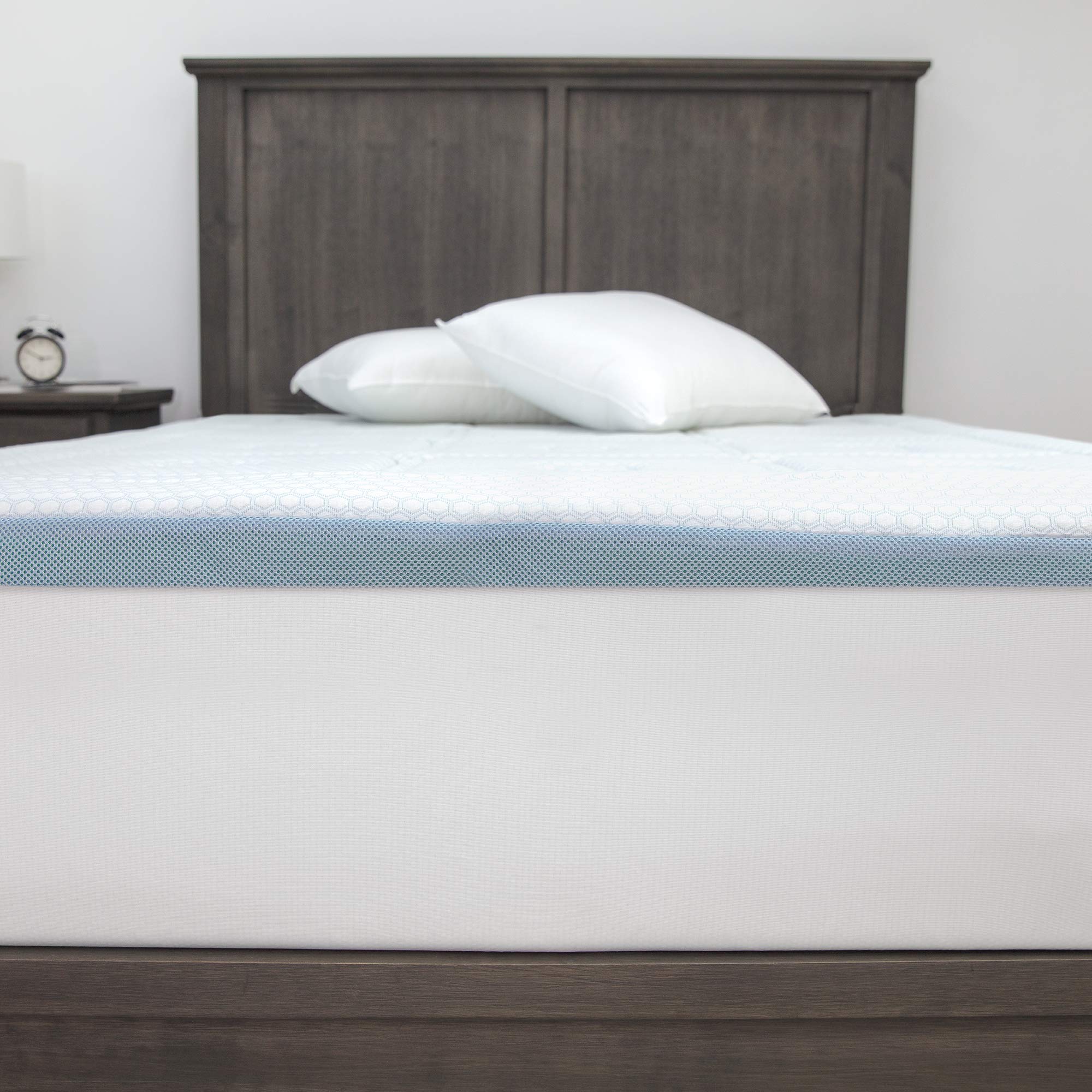 SensorPEDIC 3-Inch Gel-Infused Memory Foam Mattress Topper - Twin XL, White
