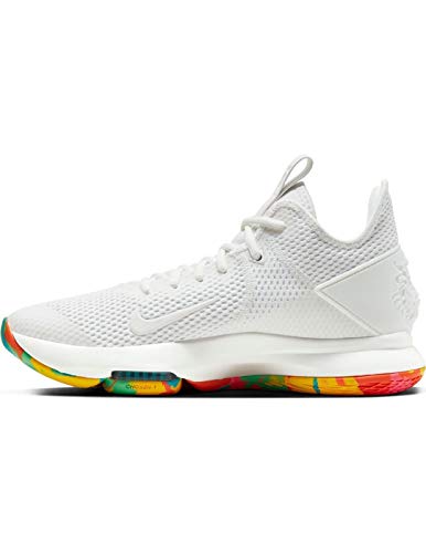 Nike Men's Lebron Witness IV Basketball Shoes, White/Multi-color, 8.5