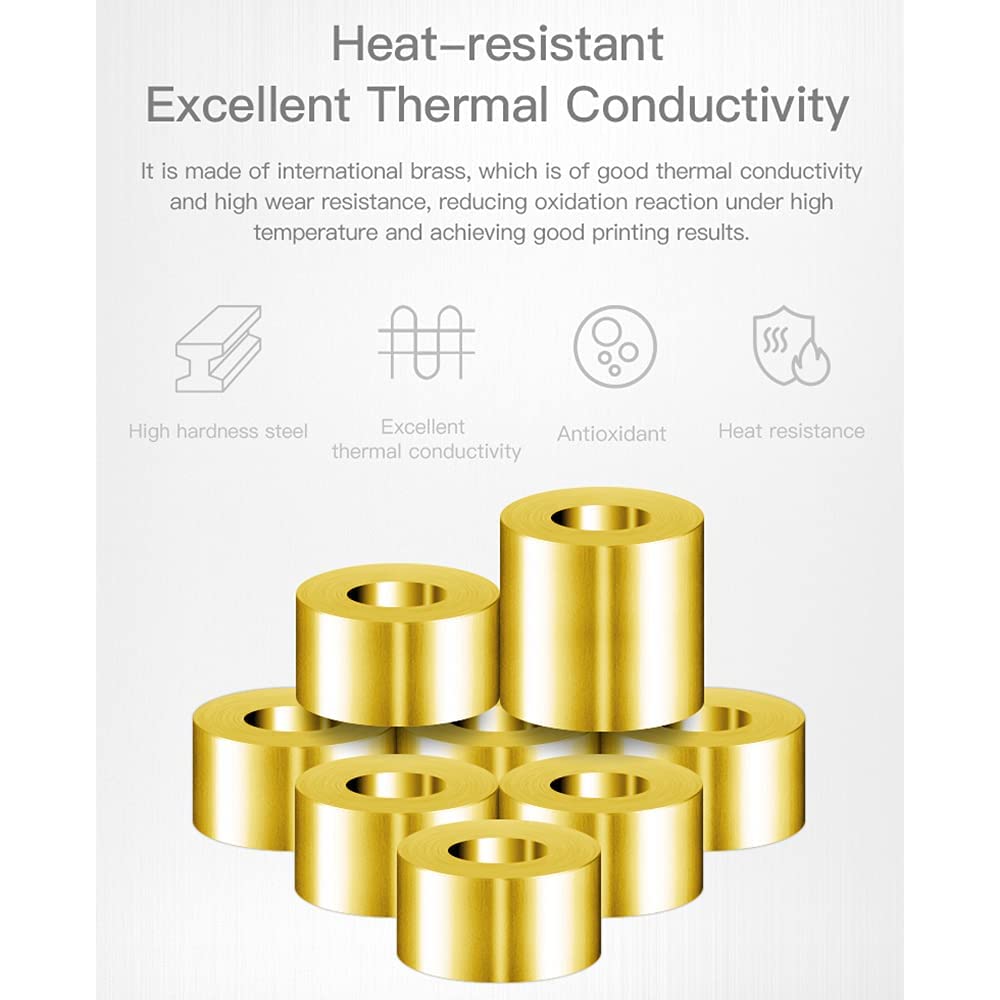 Official Creality Ender 3 S1 Nozzles, 0.25mm*1, 04mm*2, 0.6mm*1, 0.8mm*1 MK Brass 3D Printer Nozzle for Ender 3 S1 Pro/Ender-3 S1 Plus Sprite Extruder and Ender 3 Series, Ender 5 Series,CR 10 Series