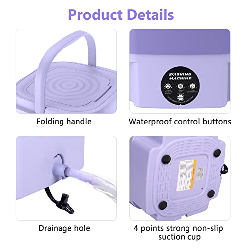 Portable Washing Machine and Dryer Combo, 8L Mini Folding Washing Machine Portable with Disinfection Function, Small Portable Washer and Dryer Combo for Apartments, Dorm, Camping, RV, Travel Laundry