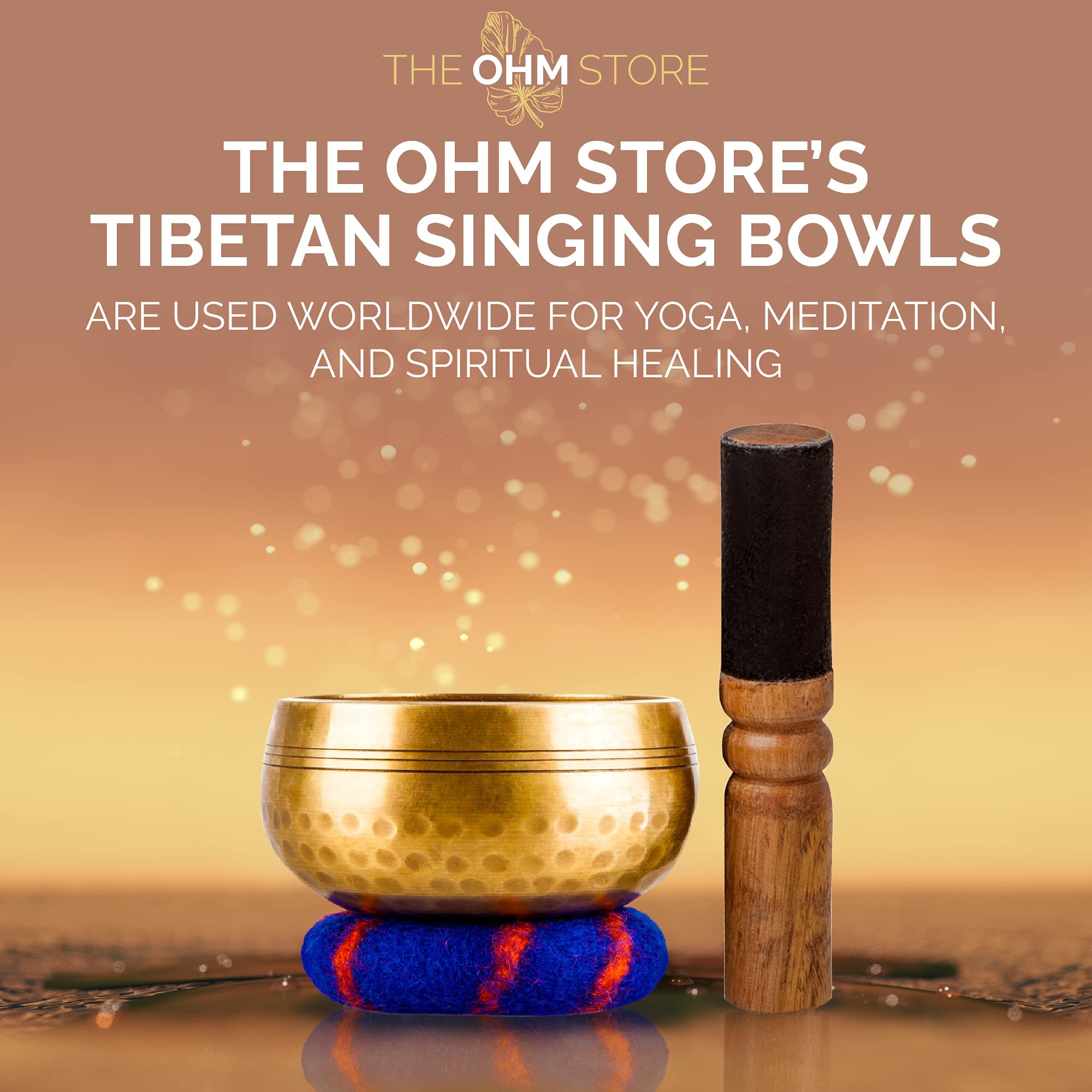 Tibetan Singing Bowl Set with Healing Mantra Engravings Bundle with Rose Quartz and Lava Stone Mala Bracelet β Handcrafted in Nepal for Chakra Healing, Meditation, and Mantra Recitation