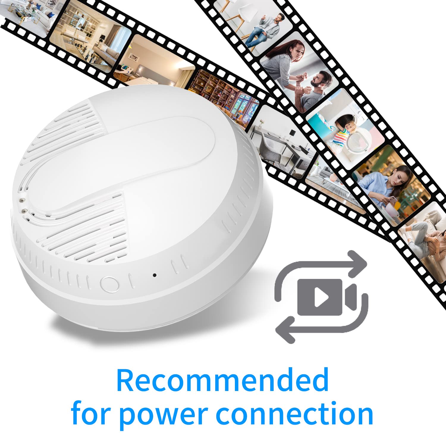 WiFi Camera in Wall Smoke Case,lizvie 1080P Wireless Security Camera with Cell Phone App,Motion Detection,Night Vision for Home and Office Surveillance, Support iOS/Android Multi-User Operation