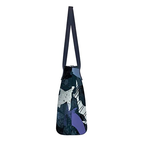 Sharks Grunge Women's Tote Bag PU Leather Shoulder Bag Handbags Purse For Work Shopping Travel