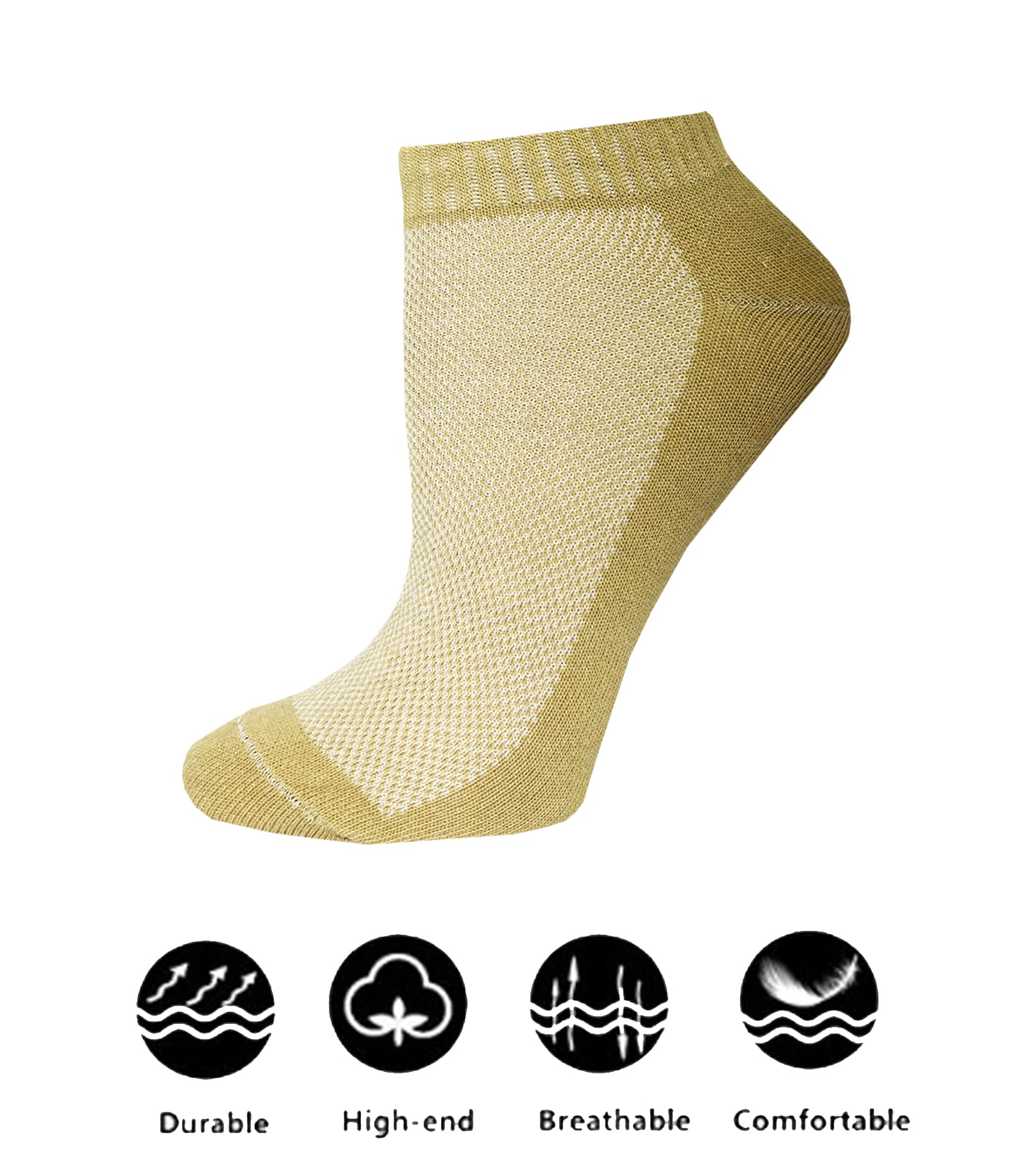 Women's Cotton Athletic Ankle Socks, Ultra Thin Breathable Dry Fit Low Cut Running Ankle Socks - 3 Pairs (Orange)