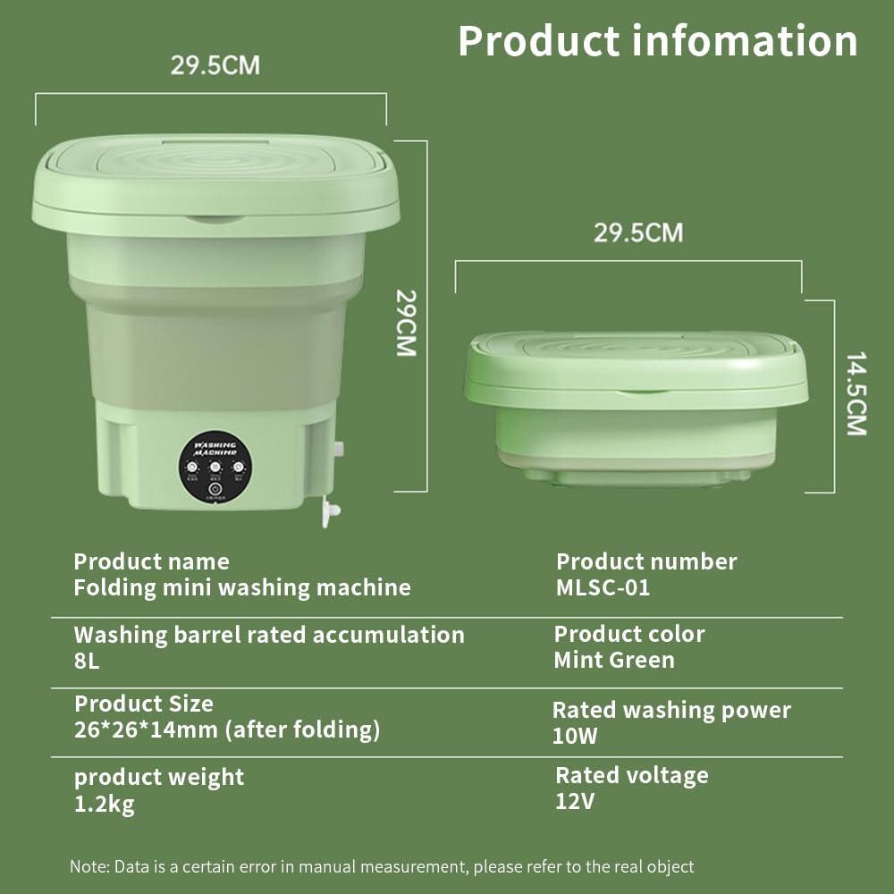 Portable Washing Machine,8L Foldable Mini Washer Dryer Combo with 3 Modes Deep Cleaning for Underwear,Baby Clothes, Small Washing Machine Apartments, Camping, RV, Travel Laundry Purple