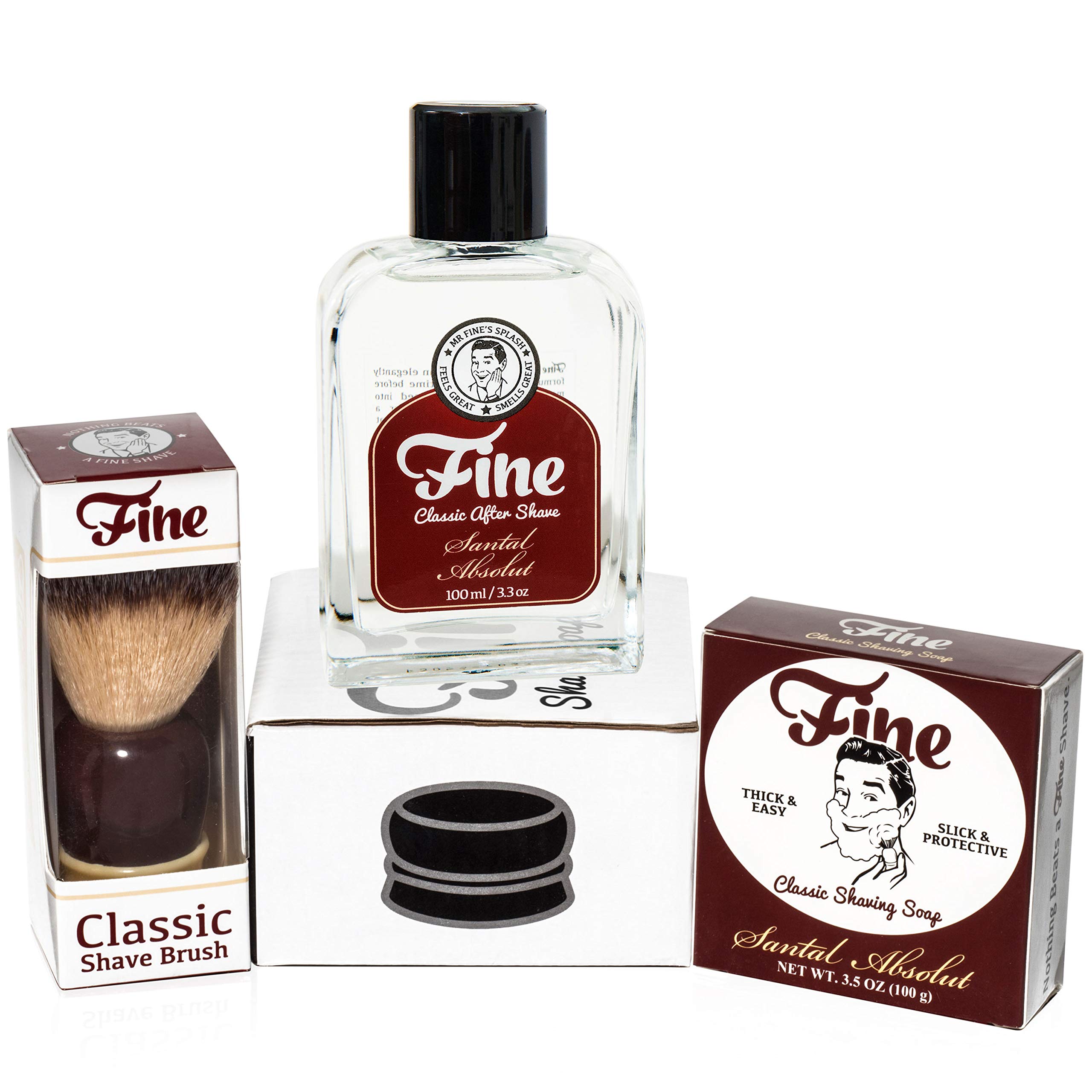 Mr Fine"Better Than Badger" Classic Shaving Brushes - Synthetic Angel Hair Shave Brush For Men - The Wet Shaver's Favorite - Crimson Ivory