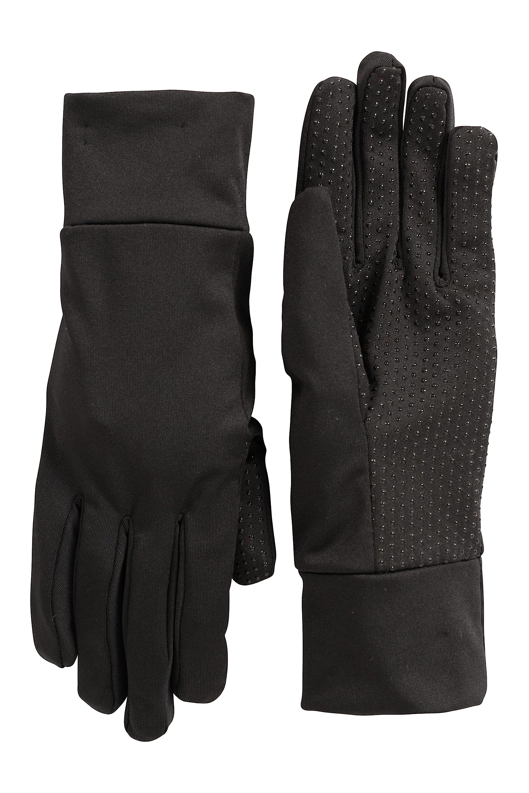 Mountain Warehouse Grippi Lining Gloves - Fast Dry Cycling Gloves Black Medium