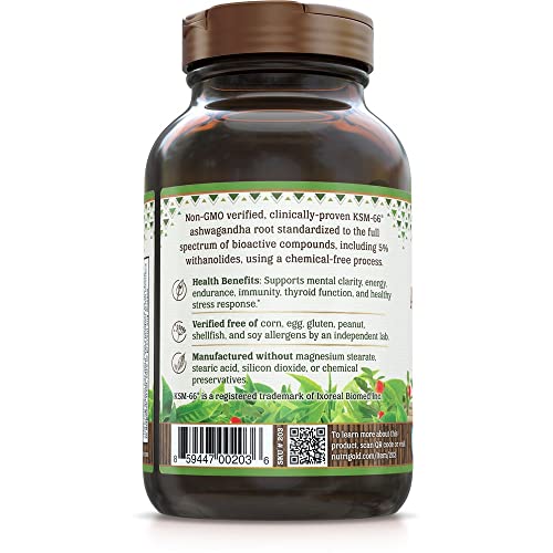 NutriGold Organic Ashwagandha Gold, 500 mg, 90 Plantcaps - Clinically-Proven, Non-GMO, Full-Spectrum Root Standardized Extract Powder Supplement
