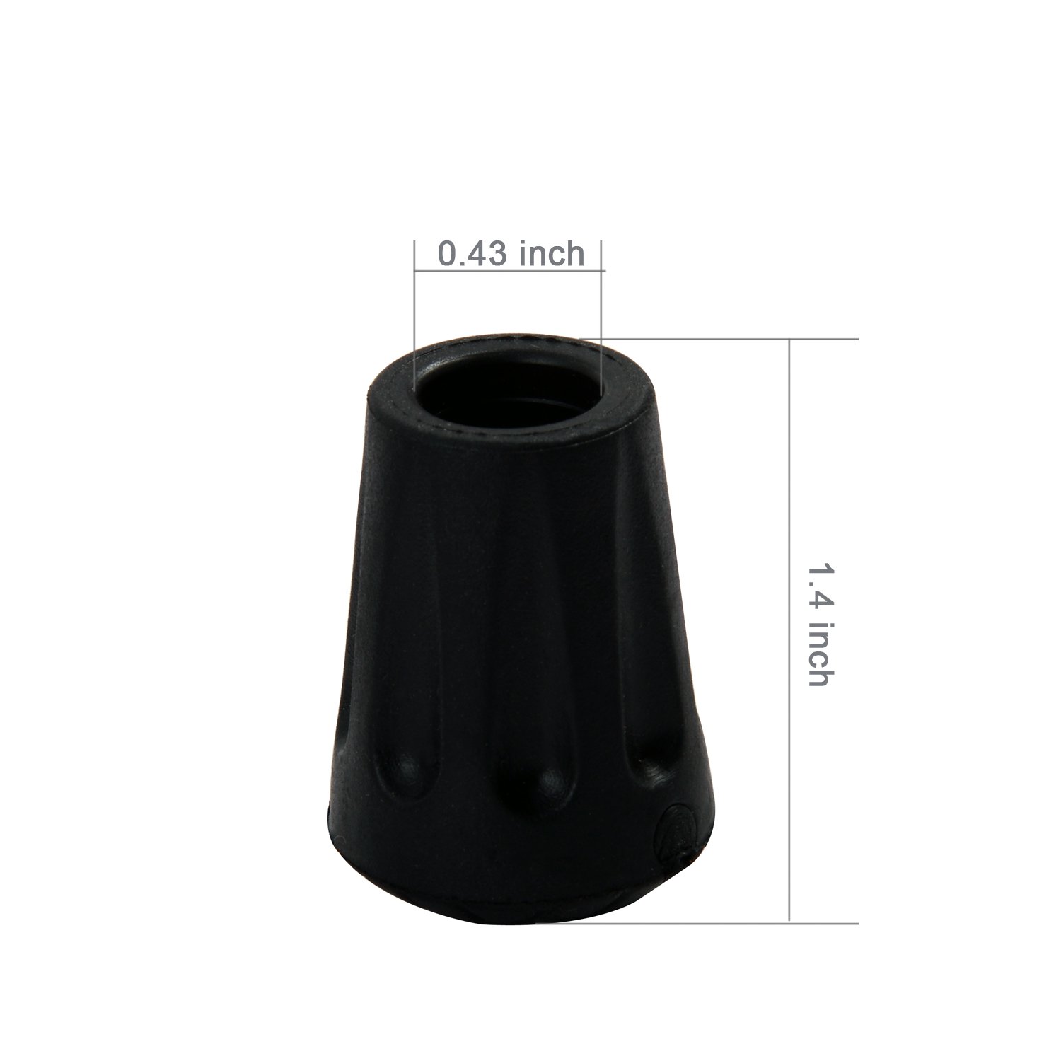 Oldhill 6-Pack Replacement Rubber Tips - Fits Most Hiking Sticks, Trekking Poles, Walking Canes