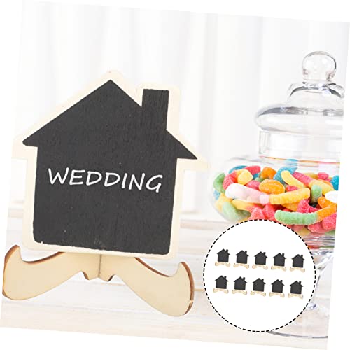 Operitacx 10pcs Wedding Signs Table Chalkboard Sign Place Blackboard Countertop Chalkboard Sign Mini Chalkboard Label Signs Mini Blackboard Easels Chalkboard Signs Small Board Desktop Wood