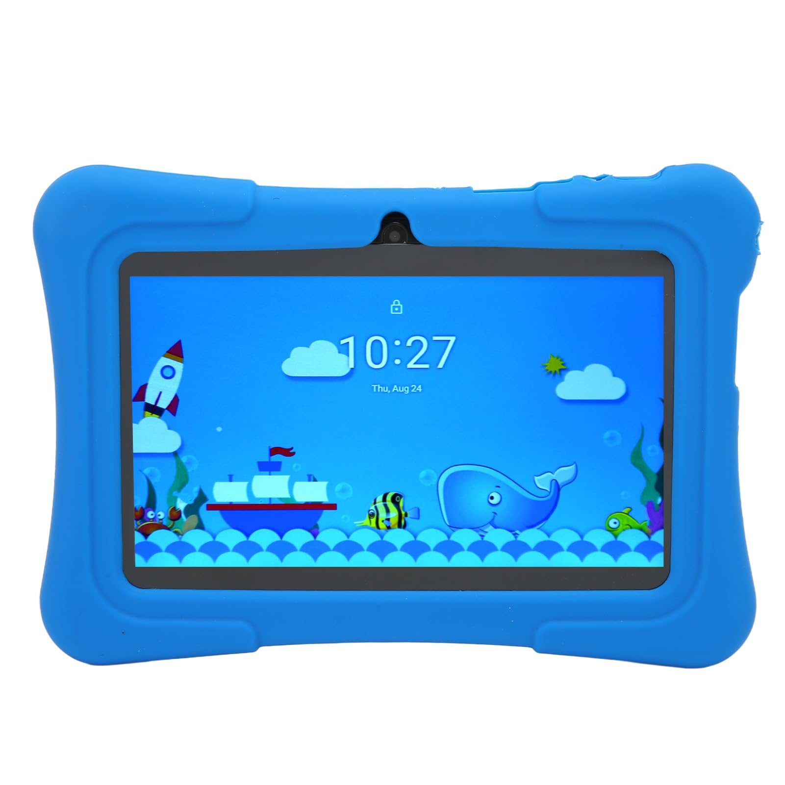 SHYEKYO Kids Tablet, WiFi 7 Inch Children Tablet Dual Camera 32GB ROM Quad Core 100‑240V for Android 10.0 for Girls (US Plug)
