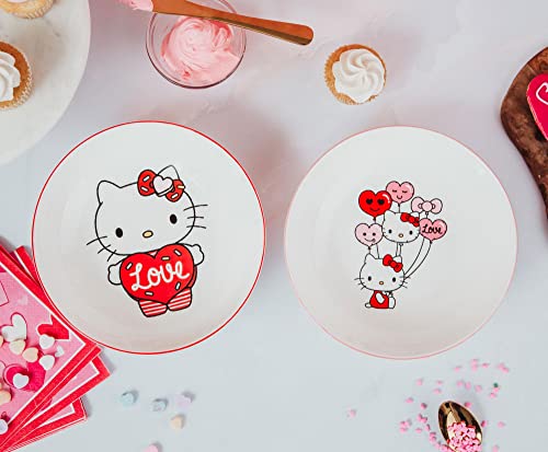 Toynk Sanrio Hello Kitty Love 9-Inch Ceramic Coupe Large Dinner Bowl For Serving Pasta, Salad, Cereal