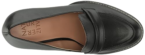 Naturalizer Womens Dabney Slip On Lug Sole Heeled Loafers Black Smooth 7.5 M