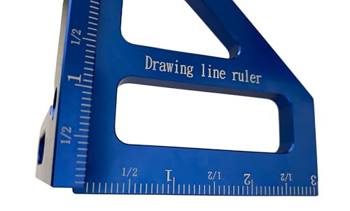 Zeglavi 45/90 Degree Aluminum Alloy Woodworking Square Protractor Miter Triangle Ruler Layout Measuring Tool for Engineer Carpenter