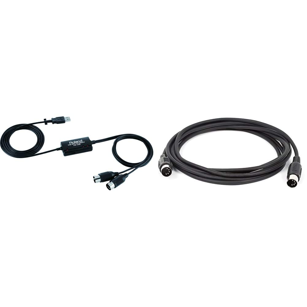 Roland UM-ONE-MK2 MIDI Interface + Monoprice 10ft MIDI Cable