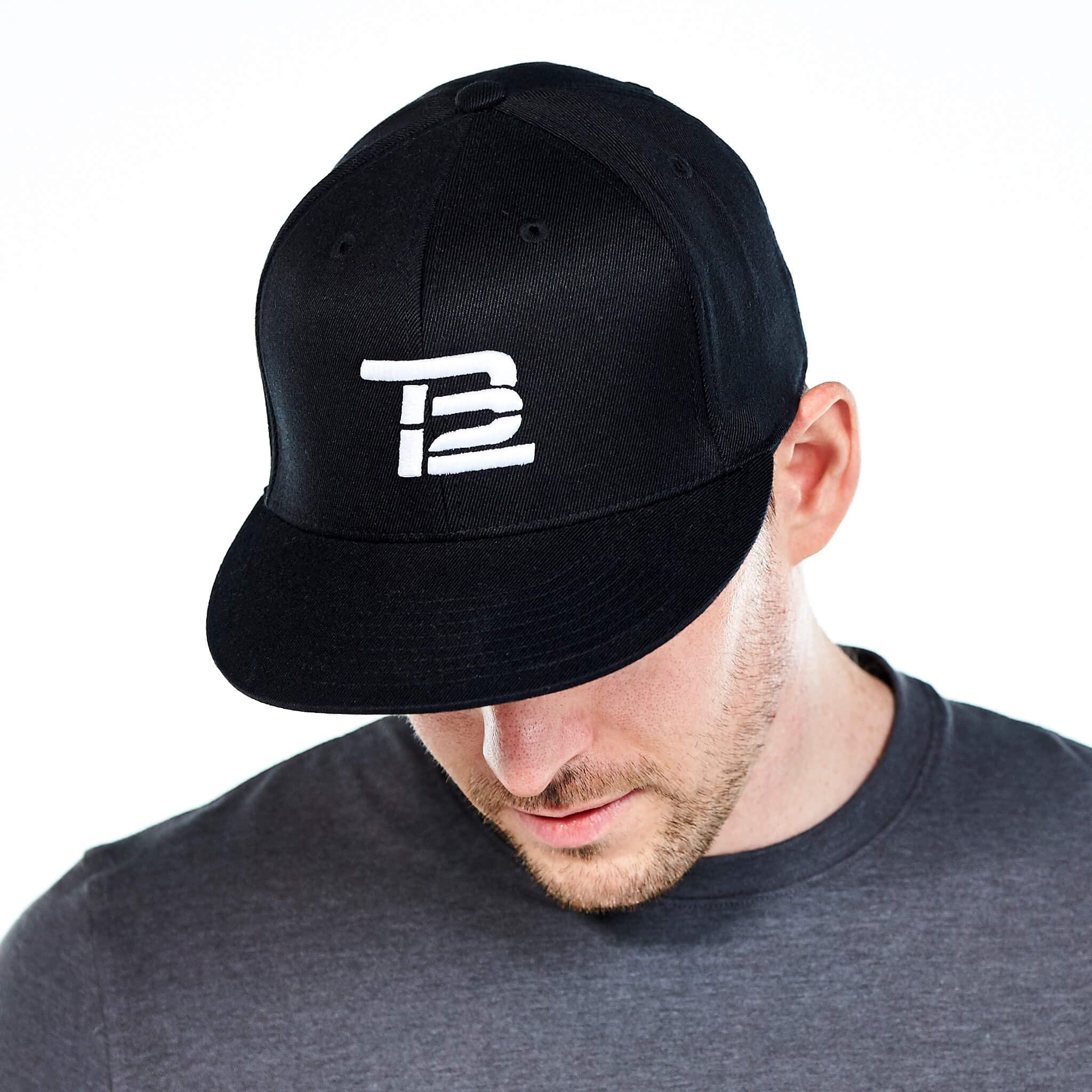 TB12 Fitted Hat, Official Merchandise of Tom Brady's Brand, Embroidered Logo, Navy, Medium, Flat Brim Cap