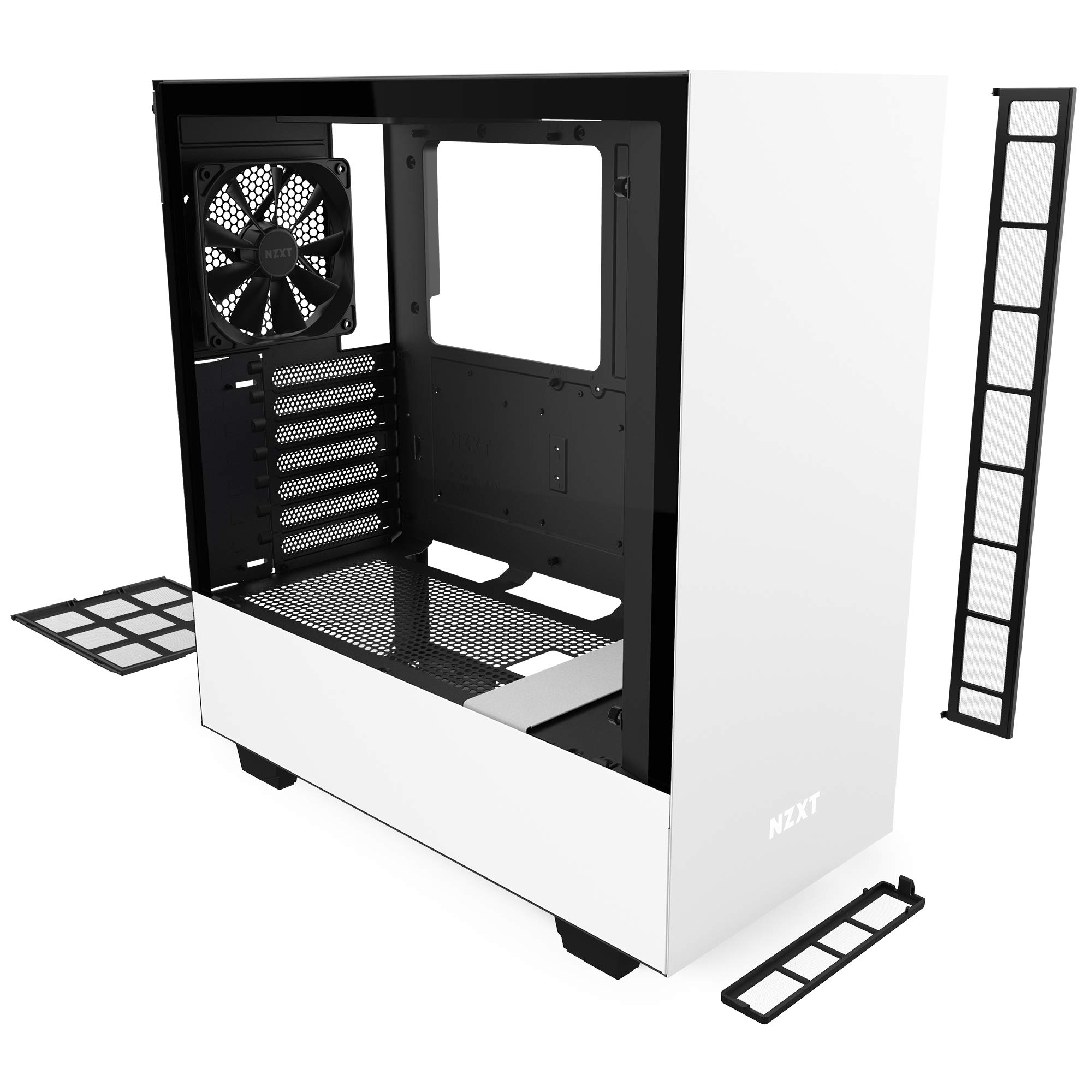 NZXT H510 - Compact ATX Mid-Tower PC Gaming Case - Front I/O USB Type-C Port - Tempered Glass Side Panel - Cable Management System - Water-Cooling Ready - Steel Construction - White/Black