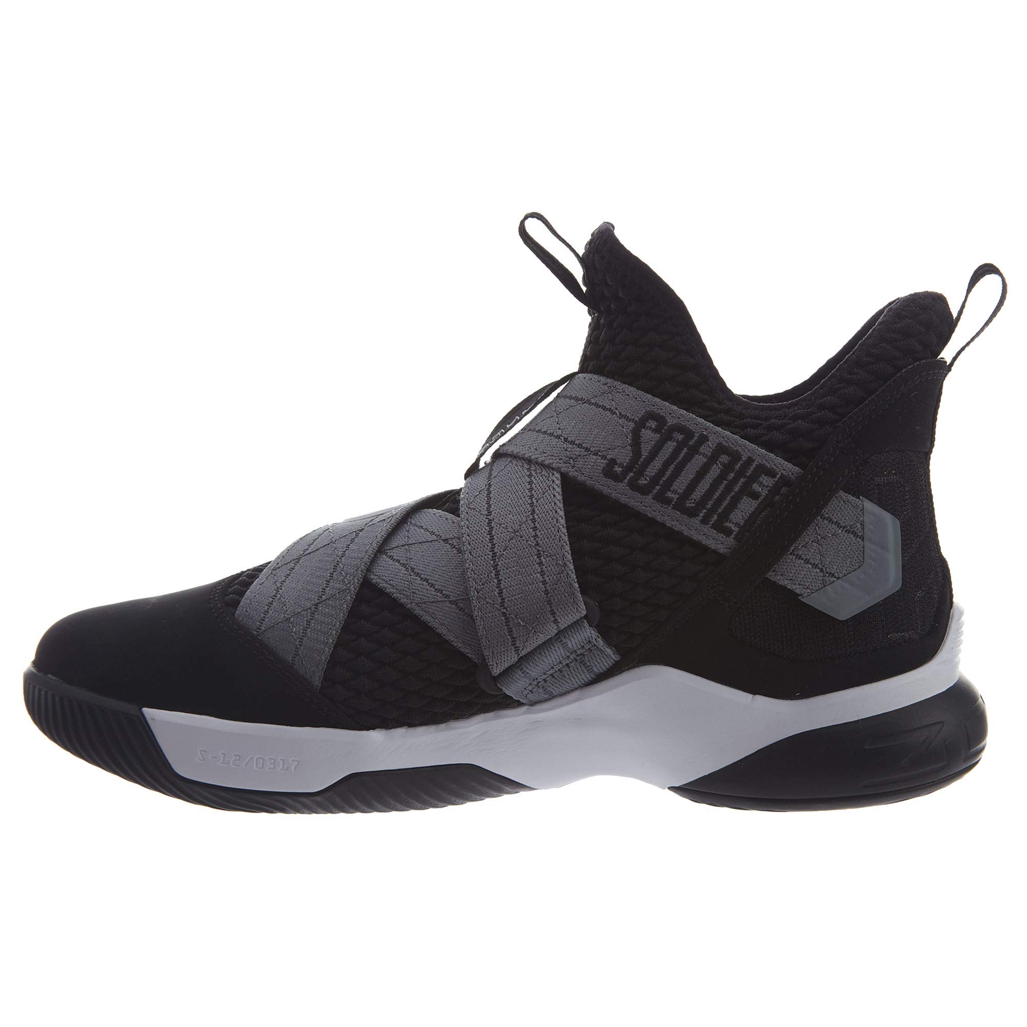 Nike Men's Zoom Lebron Soldier XII Basketball Shoes (14, White/Navy)