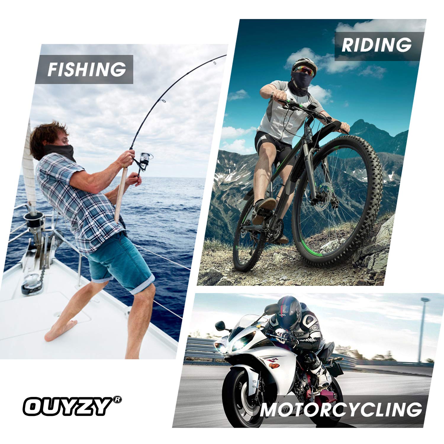 OUYZY Neck Gaiter Face Mask Scarf Cover Sun Bandanas for Men Breathable Fishing