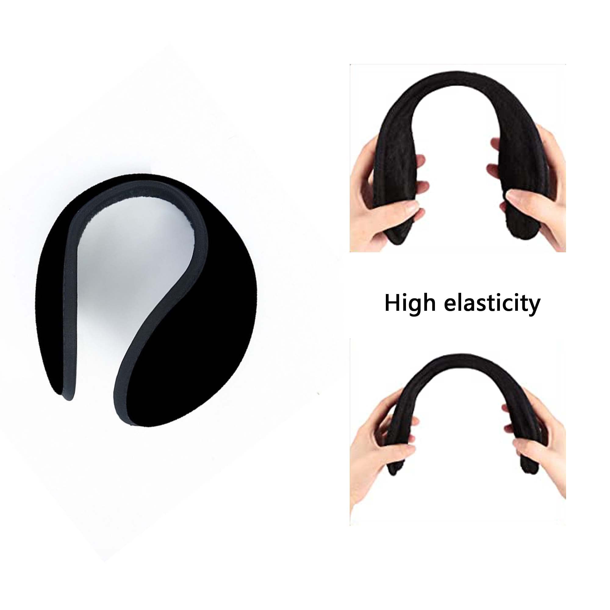 Setaria Viridis Ear Warmers/Earmuffs - Winter Soft Earmuffs/Covers for Men & Women for Cold Weather Outdoor 2 Pack (Black+Blue) (black blue)