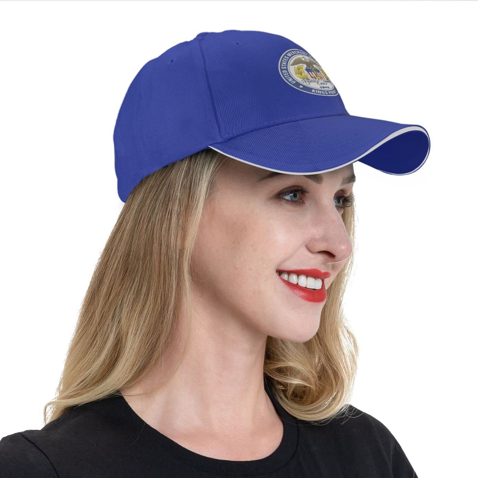 United States Merchant Marine Academy Baseball Hat Funny Sports Hats Trucker Cap Retro Adjustable Magic Buckle Dad Caps Blue