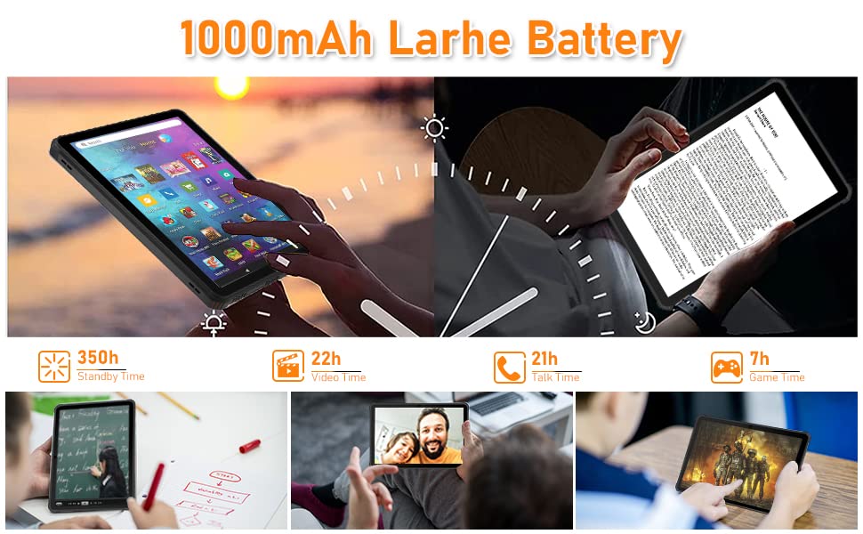 OUKITEL RT1 Android 11 Tablet,10.1 Inch Rugged Tablet with 10000mAh Large Battery, Octa-Core 4GB+64GB, Dual 4G SIM+5G WiFi,1920x1200 FHD+ Tablet, 16+16MP Camera, Sim Free Tablets, GPS/OTG |Black