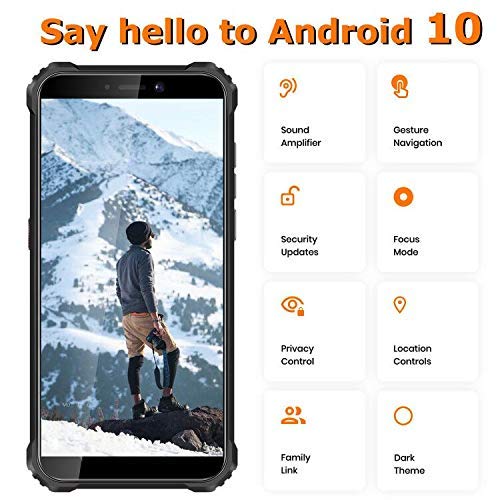 OUKITEL WP5 8000mAh Battery IP68 Waterproof Rugged Smartphone, 5.5in HD+ 4GB 32GB Unlocked, Face ID Fingerprint Triple Camera Global Version 4G LTE GSM Cell Phone (Black)