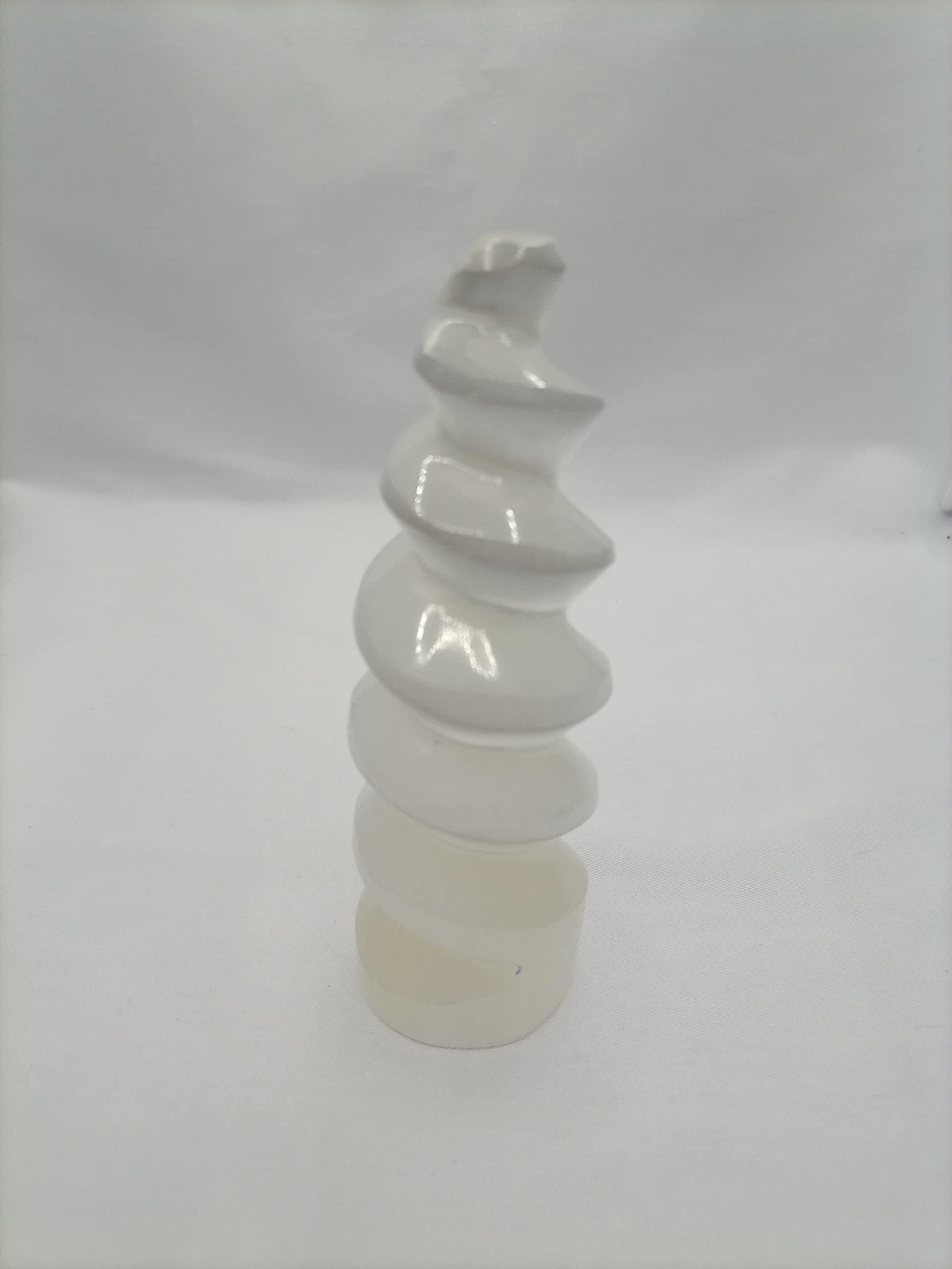 Selenite Polished Spiral, Charging and Cleansing Crystals, Meditation Relaxing Size 15×4 cm 380 gr, White