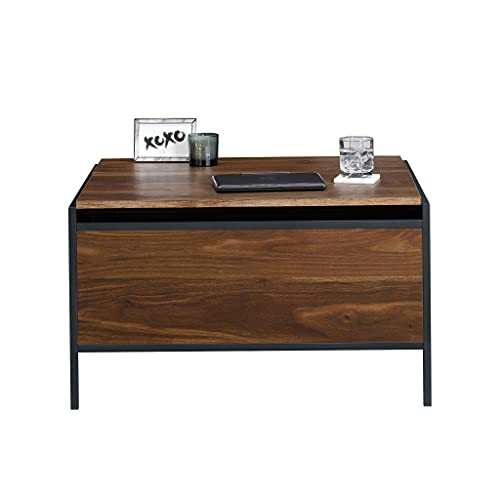 Sauder Nova Loft Coffee Table, L: 33.07" x W: 32.28" x H: 19.09", Grand Walnut Finish
