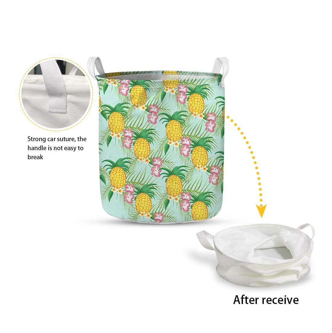 Xhuibop Cartoon Dinosaur Laundry Basket for Boys Room Cloth Hampers for Laundry Kids Storage Baskets Organizer Heavy Duty Collapsible Hamper with Handles