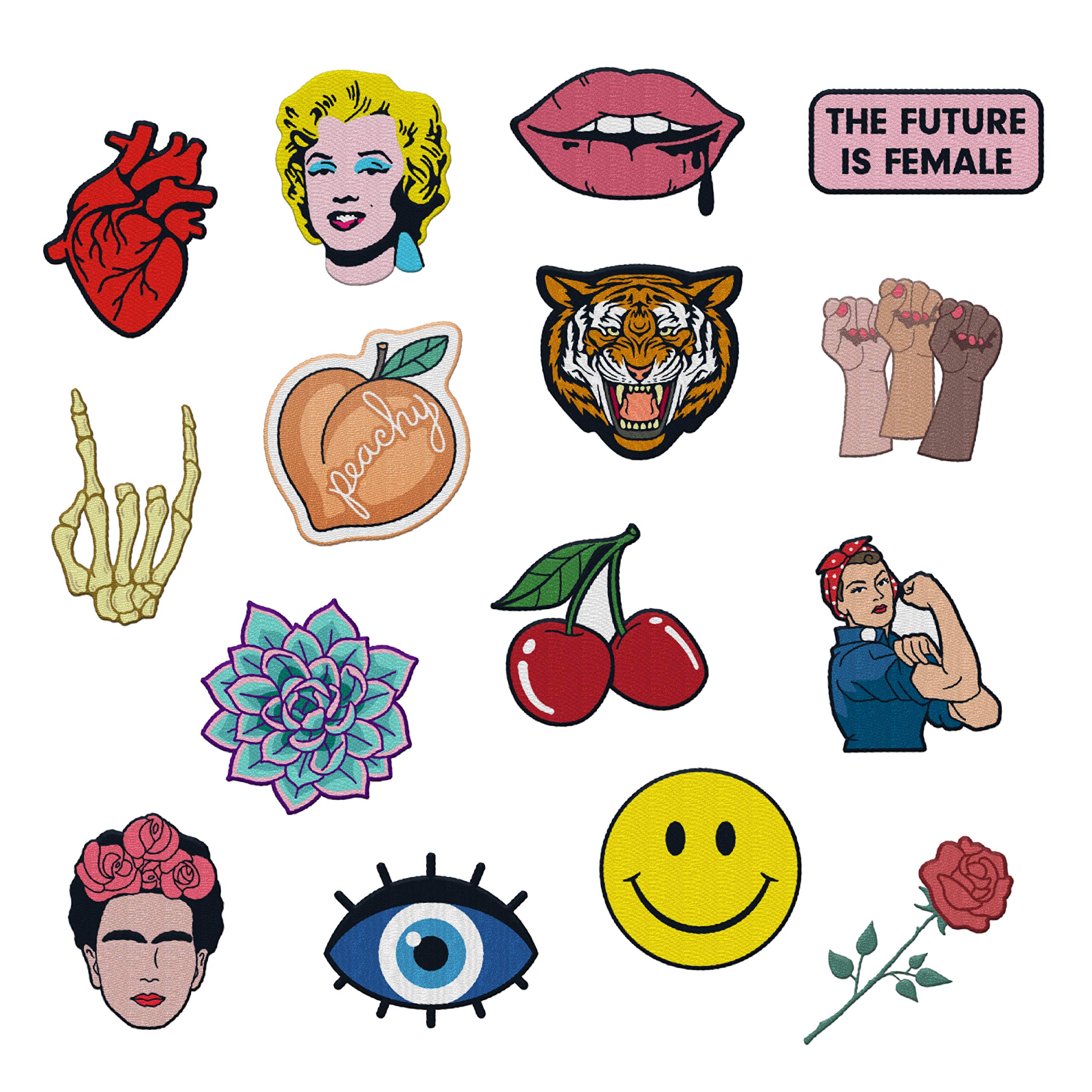 RipGrip Large Assorted Set of 15 Aesthetic and Cool Outdoors Iron On Patches for Jackets Backpacks Jeans and Clothes | Each Embroidered Patch is Durable and Sticks to All Fabrics (Set 2)