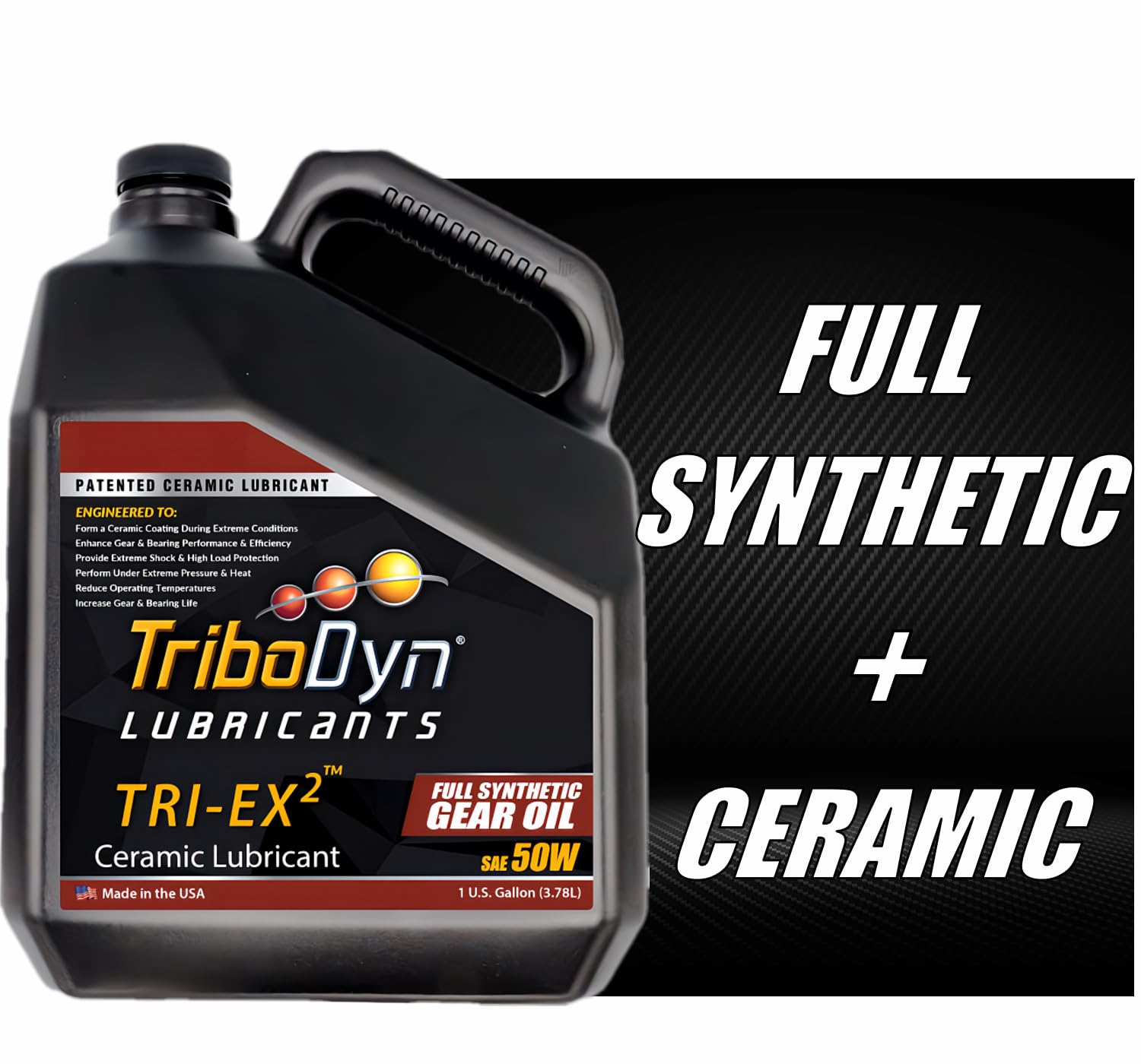 TriboDyn TRI-EX2 Ceramic Full Synthetic SAE 50W Gear Oil - 4 Gallon Case