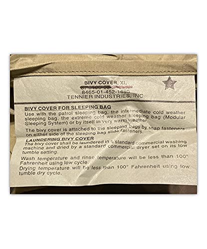 Tennier Industries US Military Extra Long Woodland Bivy Cover,Black, Green, Brown, Tan