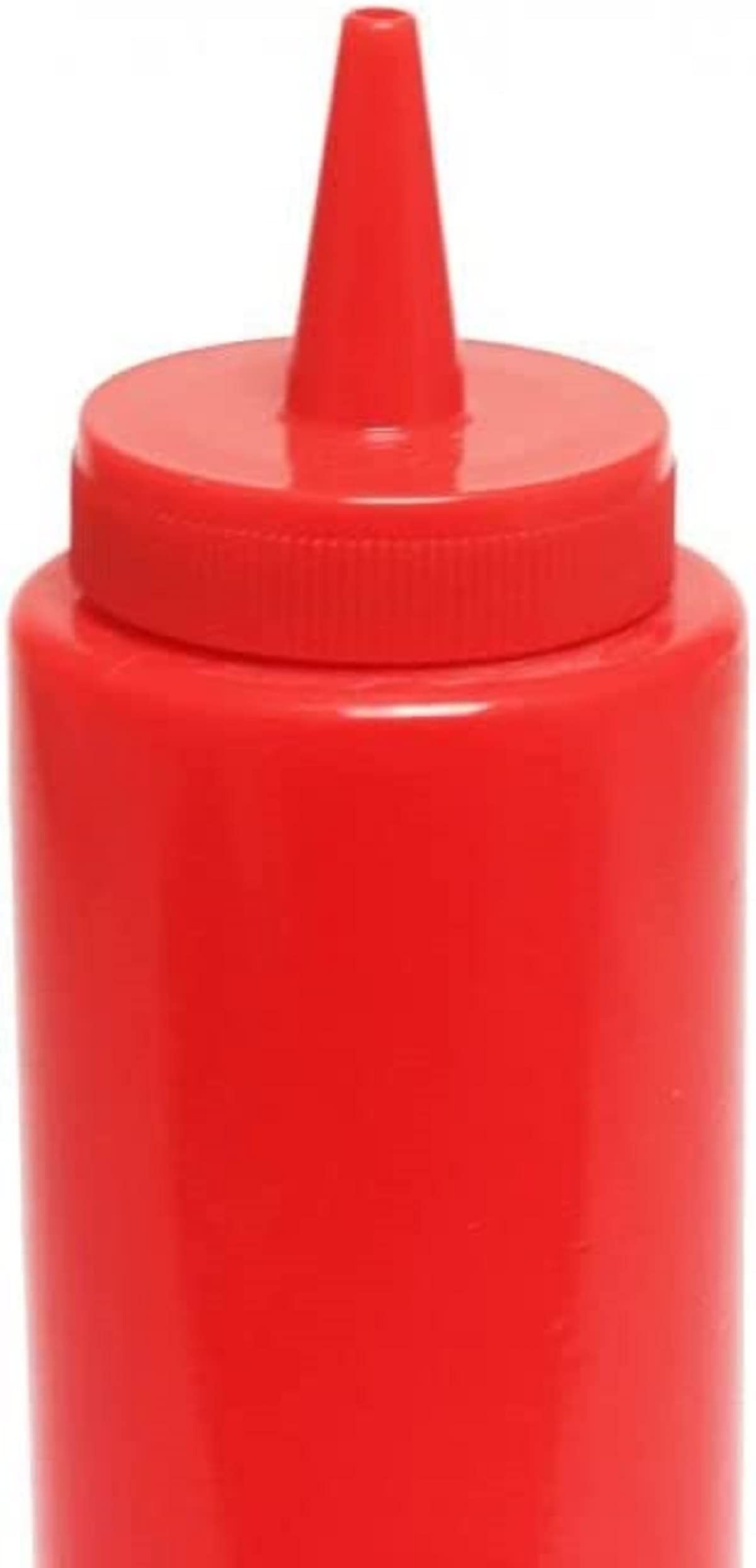 TrueCraftware-Set of 12 Squeeze Condiment Dispensing Bottles 12 oz Red- Plastic Squeeze Bottle For Sauces Spreads Ketchup Mustard Mayo Hot sauces and Olive oil