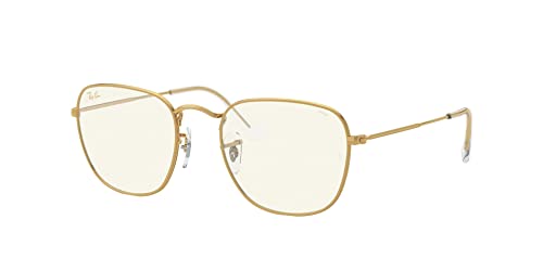 Ray-Ban RB3857 Frank Polarized Square Glasses, Legend Gold/Clear to Grey Photochromic Blue Light Filtering, 51 mm