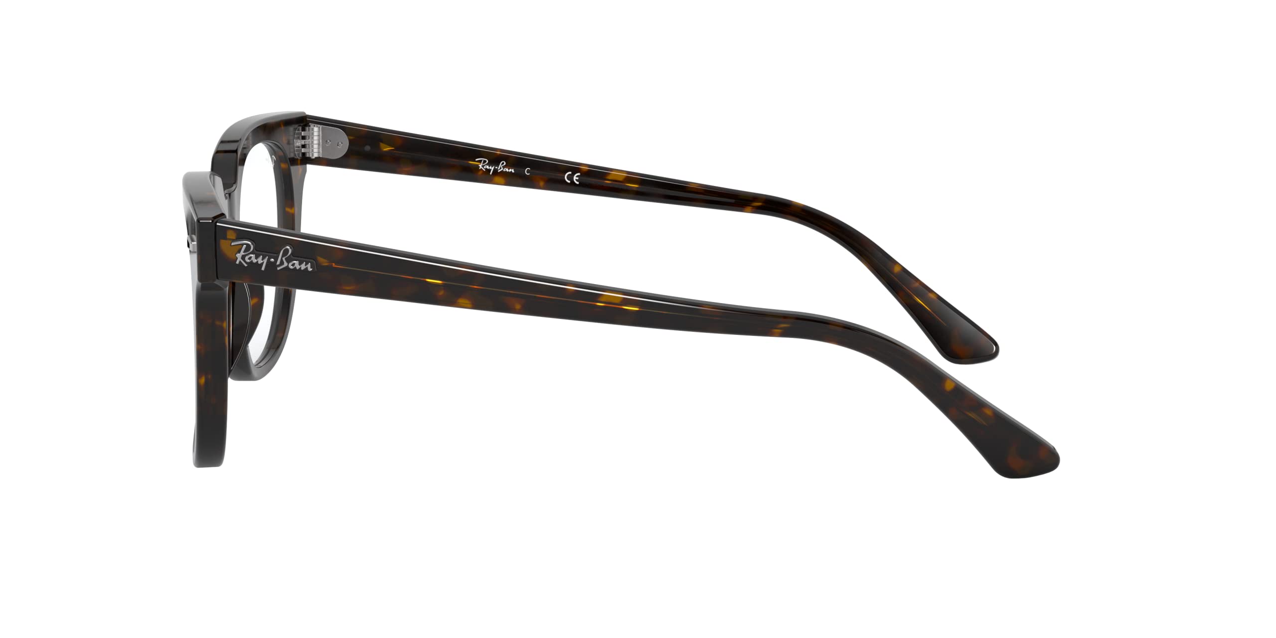 Ray-Ban RX5377 Meteor Square Prescription Eyeglass Frames, Havana/Demo Lens, 52 mm