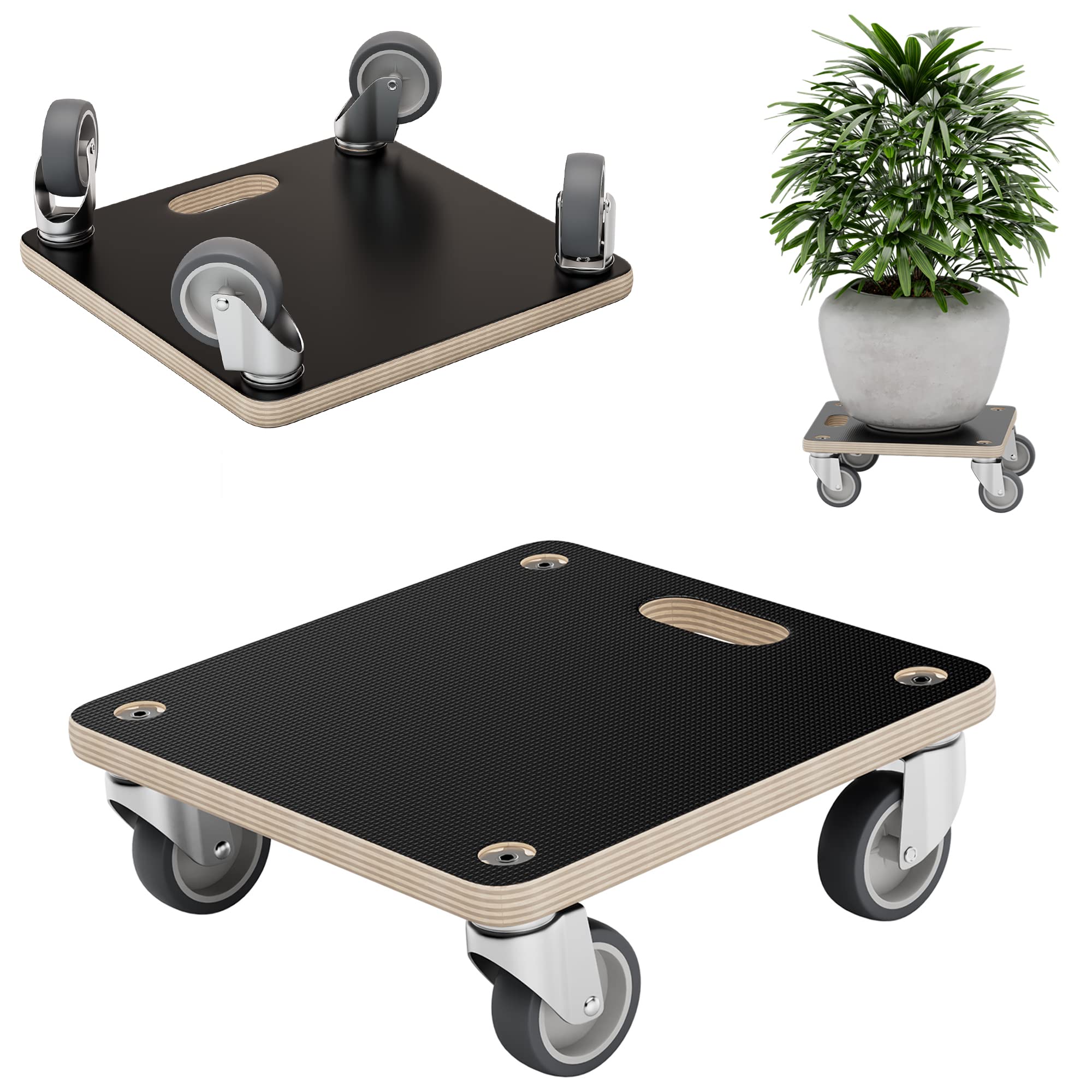 Wonfuss Furniture Moving Dolly 2 Pack, 550lbs Wood Dolly for Moving Furniture Movers with Wheels No Assembly Required (Rectangle)