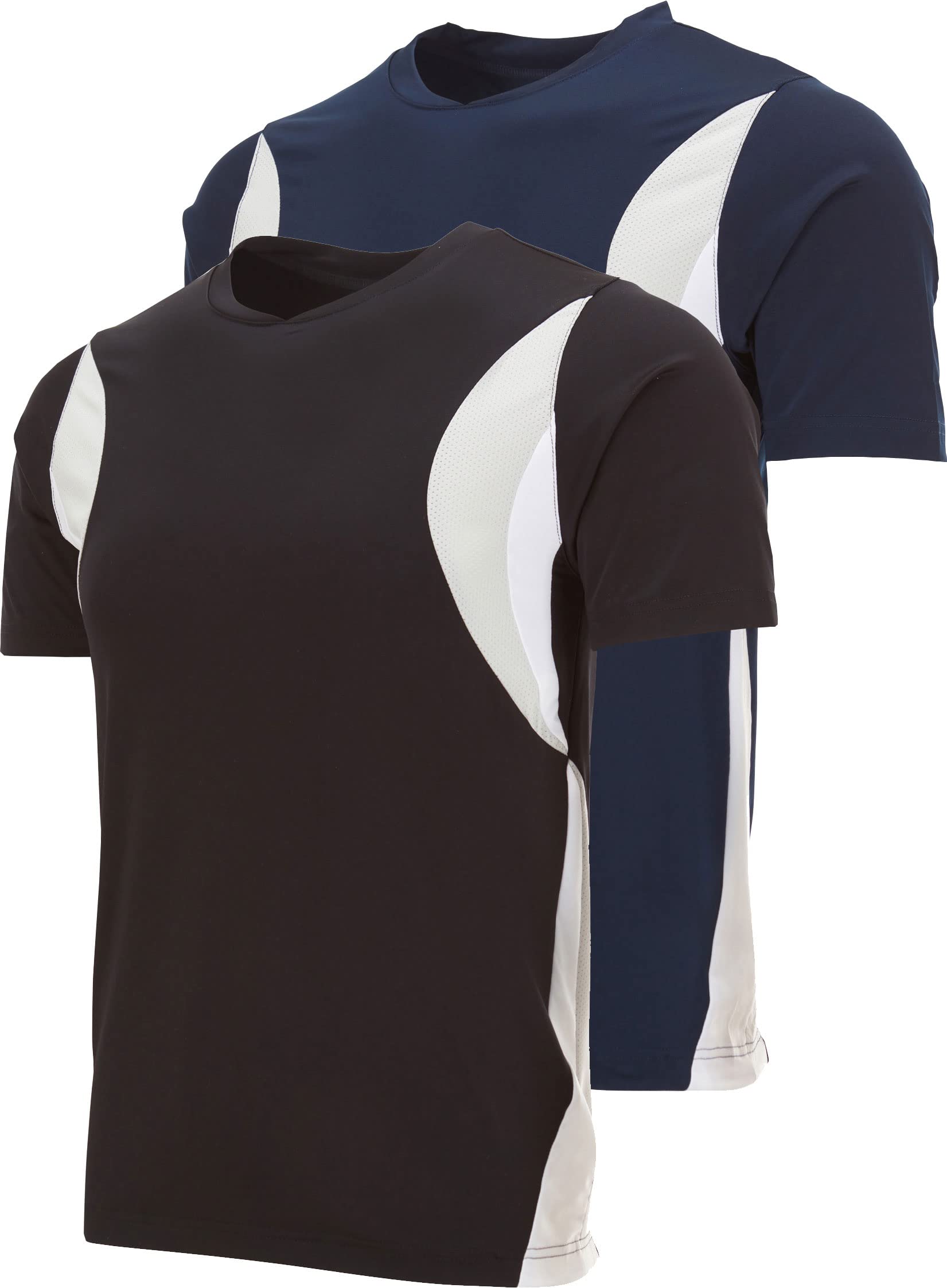 Workout Shirts for Men, Moisture Wicking Quick Dry Active Athletic Men's Gym Performance Loose fit T Shirts Dark Navy/Black