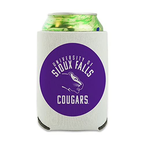 University of Sioux Falls Cougars Logo Can Cooler - Drink Sleeve Hugger Collapsible Insulator - Beverage Insulated Holder