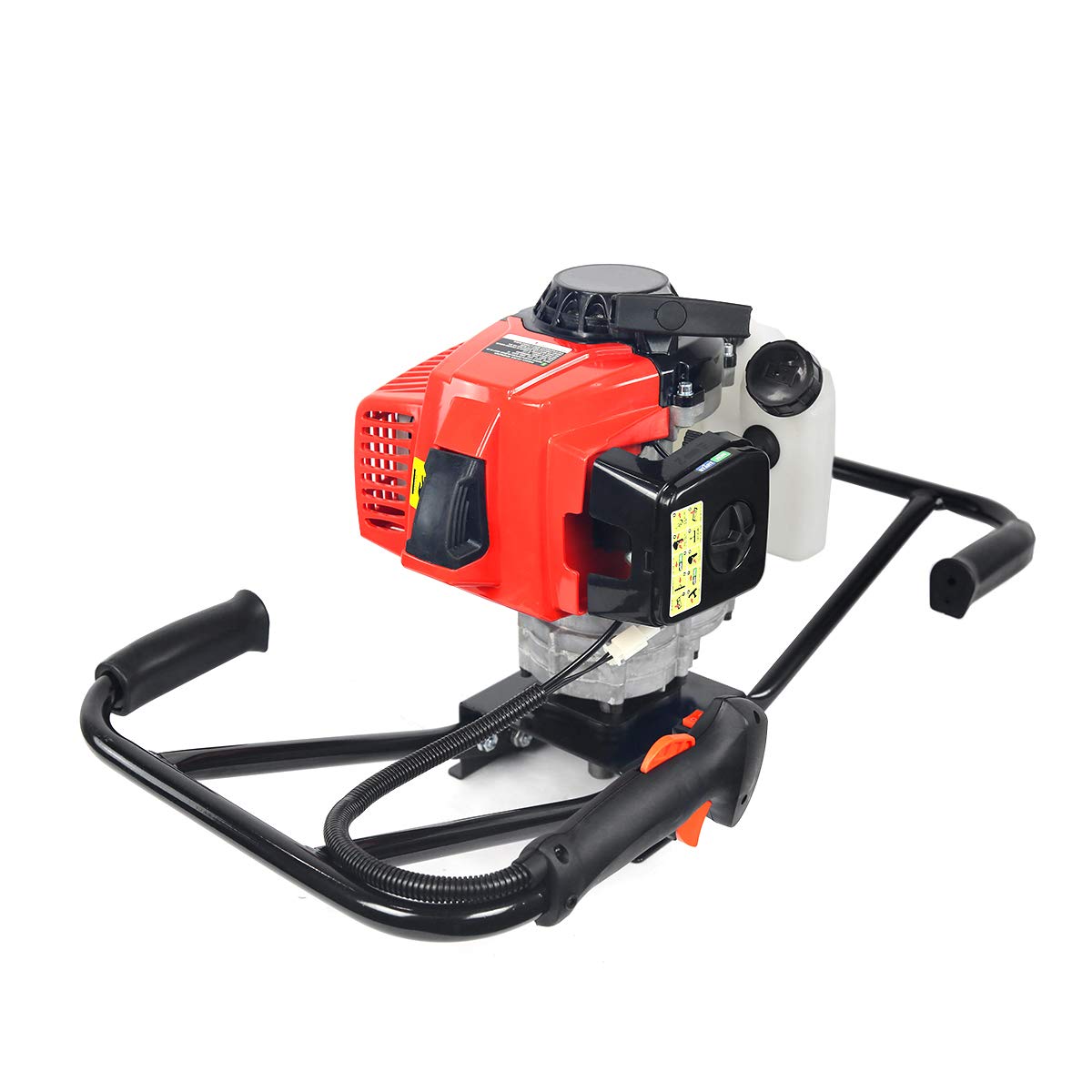 XtremepowerUS 3.0HP Powerhead Gas Post Hole Digger Set 2-Stroke Engine Include 4" & 6" Auger Drill Bit with Extension Rod Set