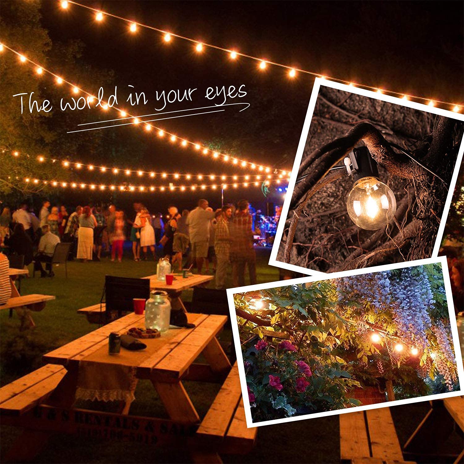 Pack of 25 G40 Clear Glass Replacement Bulbs 1W Equivalent 10W E12 Screw Base Soft Warm White 2200K Globe Light Bulb for Indoor or Outdoor G40 Led String Light Party Patio Garden Decor CRI 85+