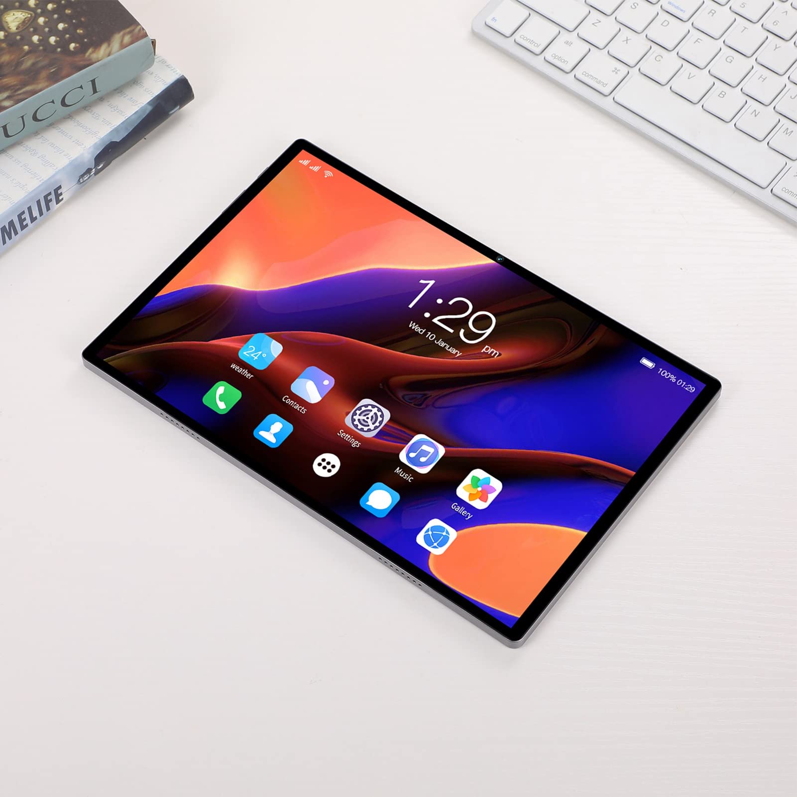 Yunseity IPS HD 10.1 Inch Tablet, 8G RAM 256GB ROM Tablet PC for Adults Kids, 2.4 5G WiFi, 8MP 20MP Cameras, 8 Core CPU, GPS Navigation, 6000Mah Battery, Dual SIMs