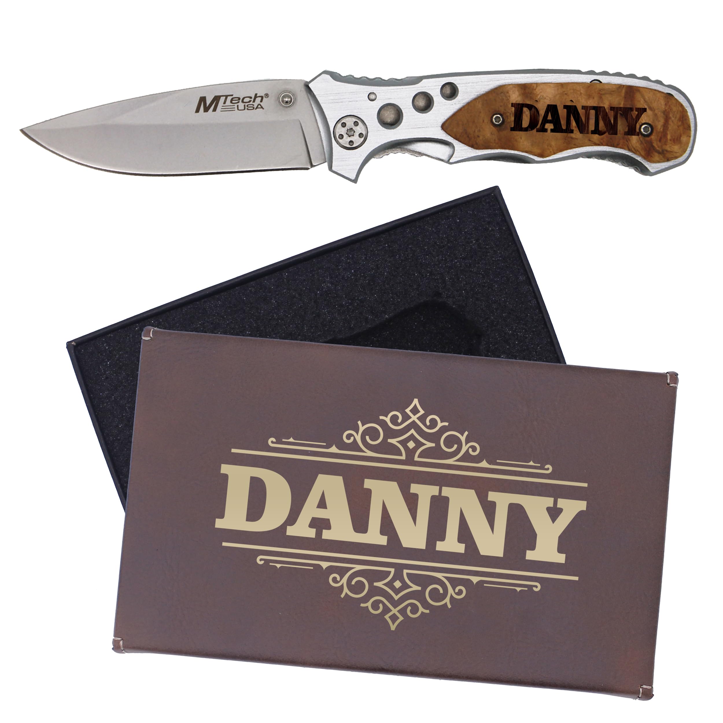 My Personal Memories Customized Pocket Folding Knife with Metal Blade with Engraving - Groomsmen Wedding Party Father's Day - Personalized Monogrammed Engraved (Custom Personalized 2 Lines)