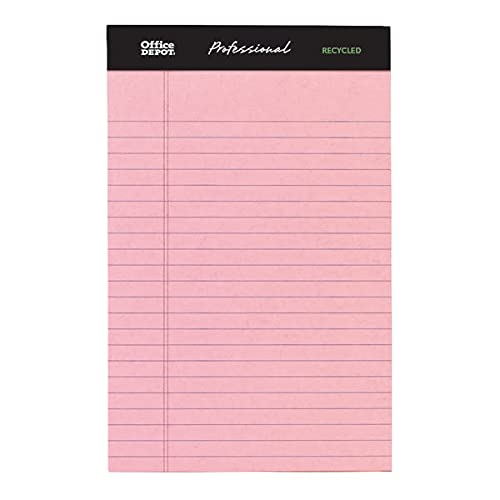 Office Depot Professional Legal Pad, 5in. x 8in., Assorted Colors, Narrow Ruled, 50 Sheets, 6 Pads/Pack, 99510