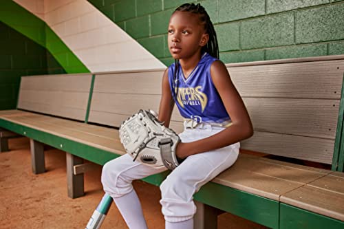 Mizuno Girls Youth Belted Low Rise Fastpitch Softball Pant, Grey, Youth Small