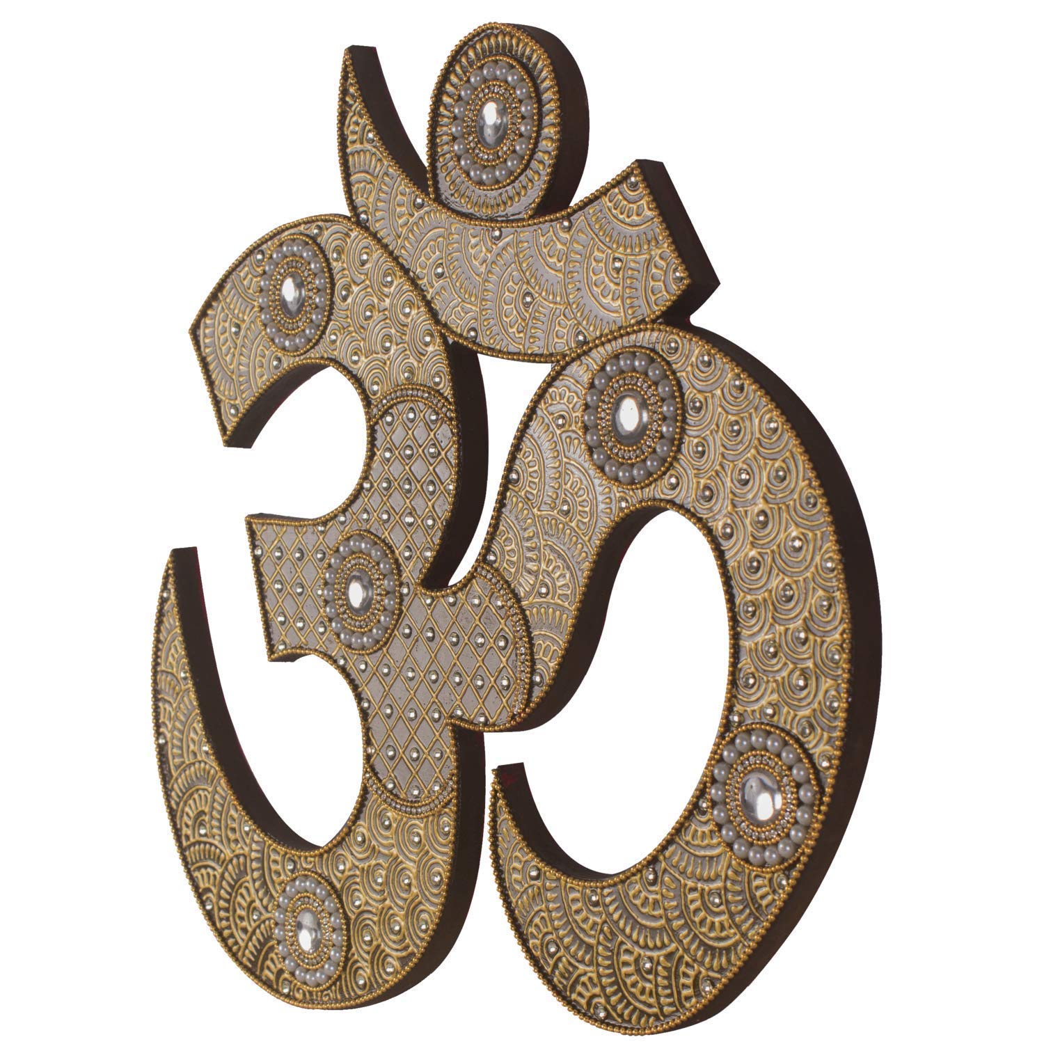 Om Symbol Wall Decoration - Bohemian Boho Decor for Yoga Room - Handmade Indian Om Wall Hanging for Living Room