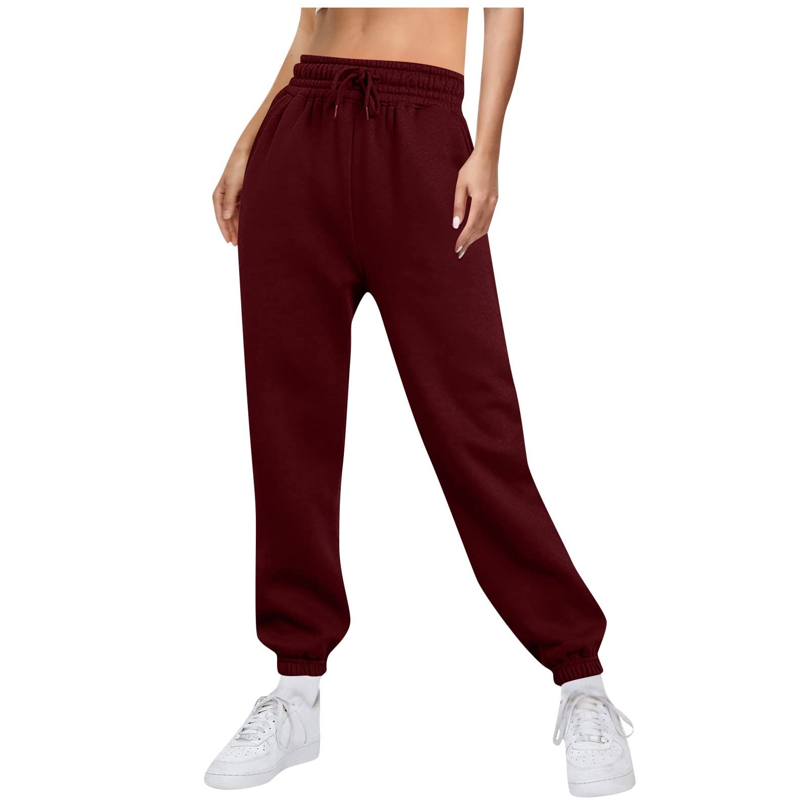 Womens Sweatpants High Waisted Sporty Gym Active Jogger Pants Plus Size Y2k Jogger Sweats with Pocket