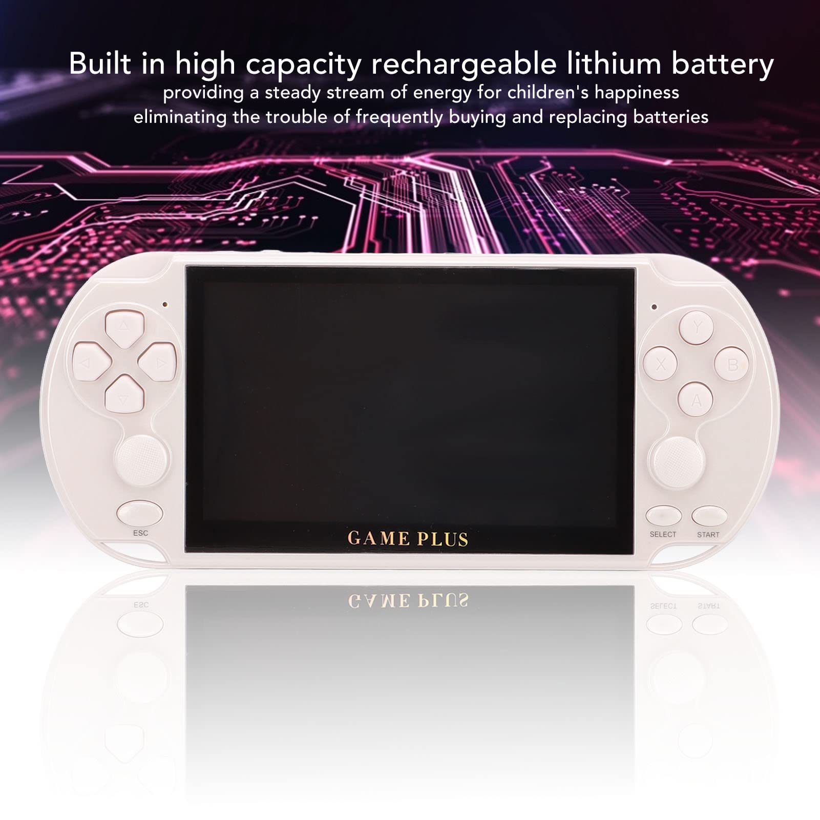 Yadoo 5.1in Handheld Game Console, Portable Dual Joystick Game Console Support Video Music Photo Electric Book Recorder, Retro Video Game Console, 32GB RAM, USB Rechargeable